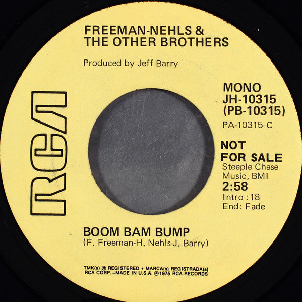 Fred Freeman Boom Bam Bump 7" Mono Promo Vinyl Buy Online Now – Peckham ...